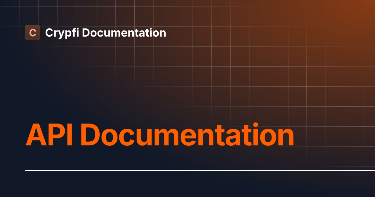 API Documentation | Crypfi Documentation